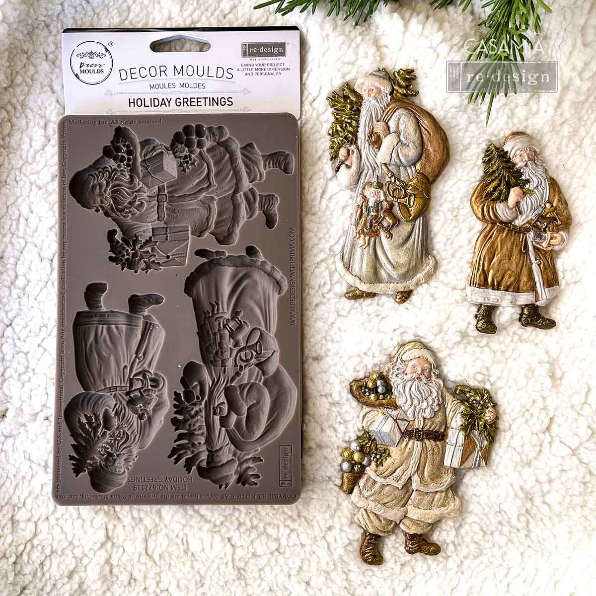 Decor Moulds® – Holiday Greetings – 1 pc, 5″x8″x8mm – Sweet Kate's Favs